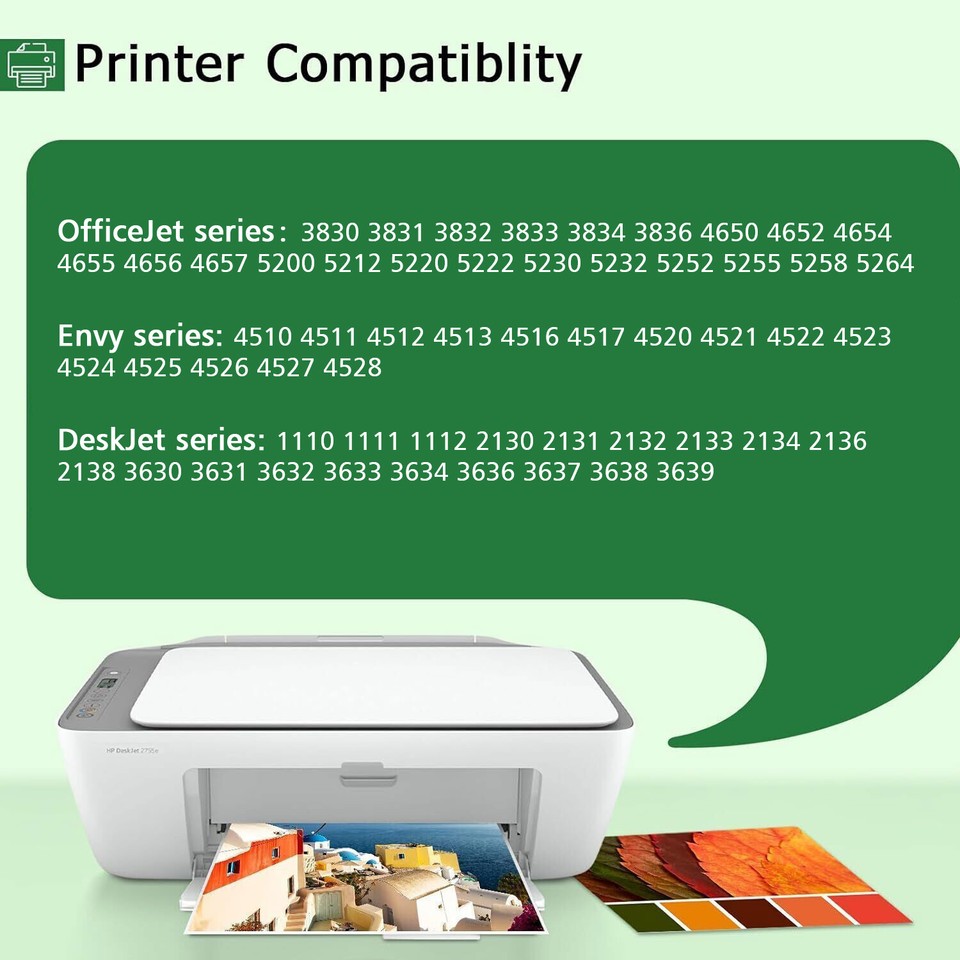 63XL 63XXL Ink Cartridge for HP 63 Officejet 5258 5255 5252 5260 5212 ...