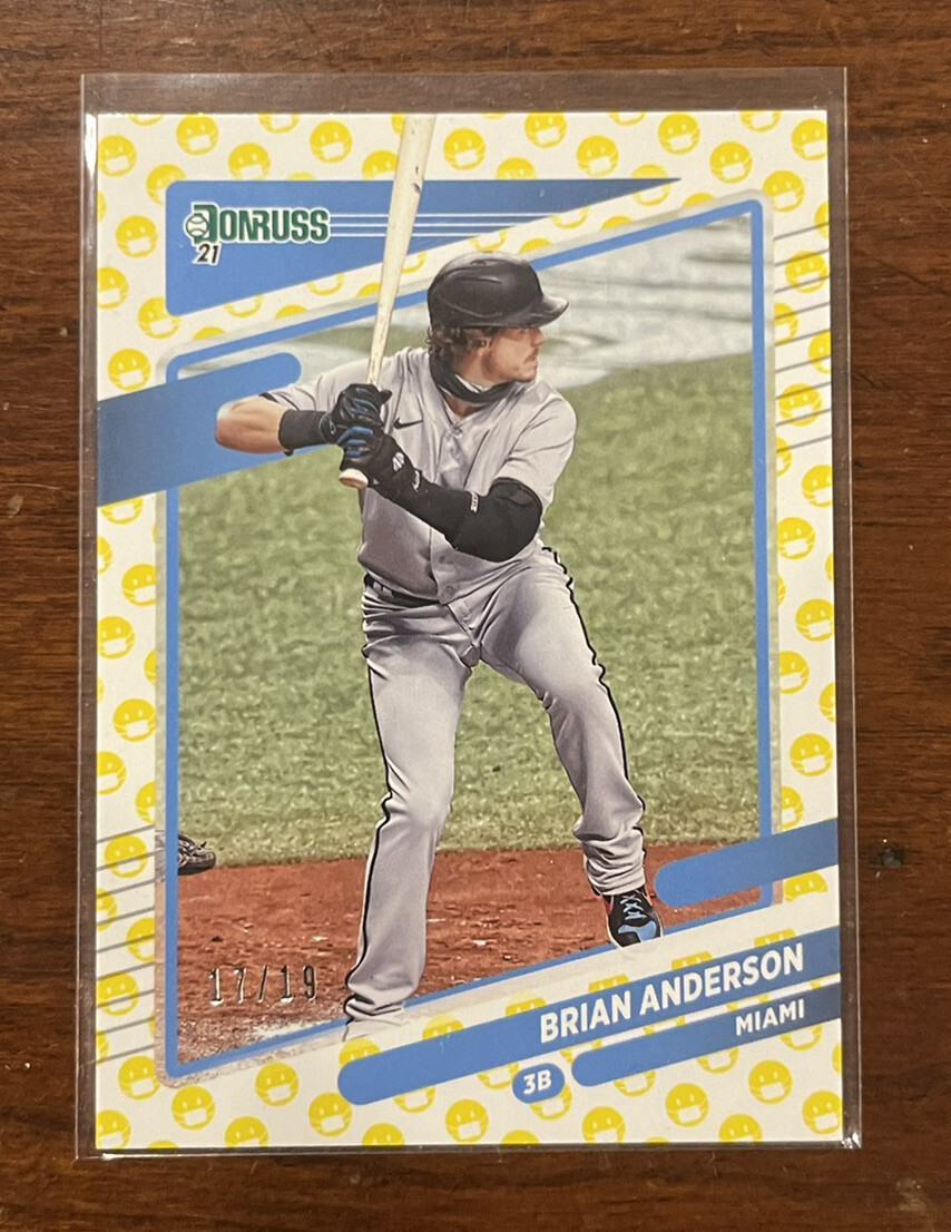 2021 Donruss Brian Anderson Mask Emoji /19 Miami Marlins Brewers | eBay