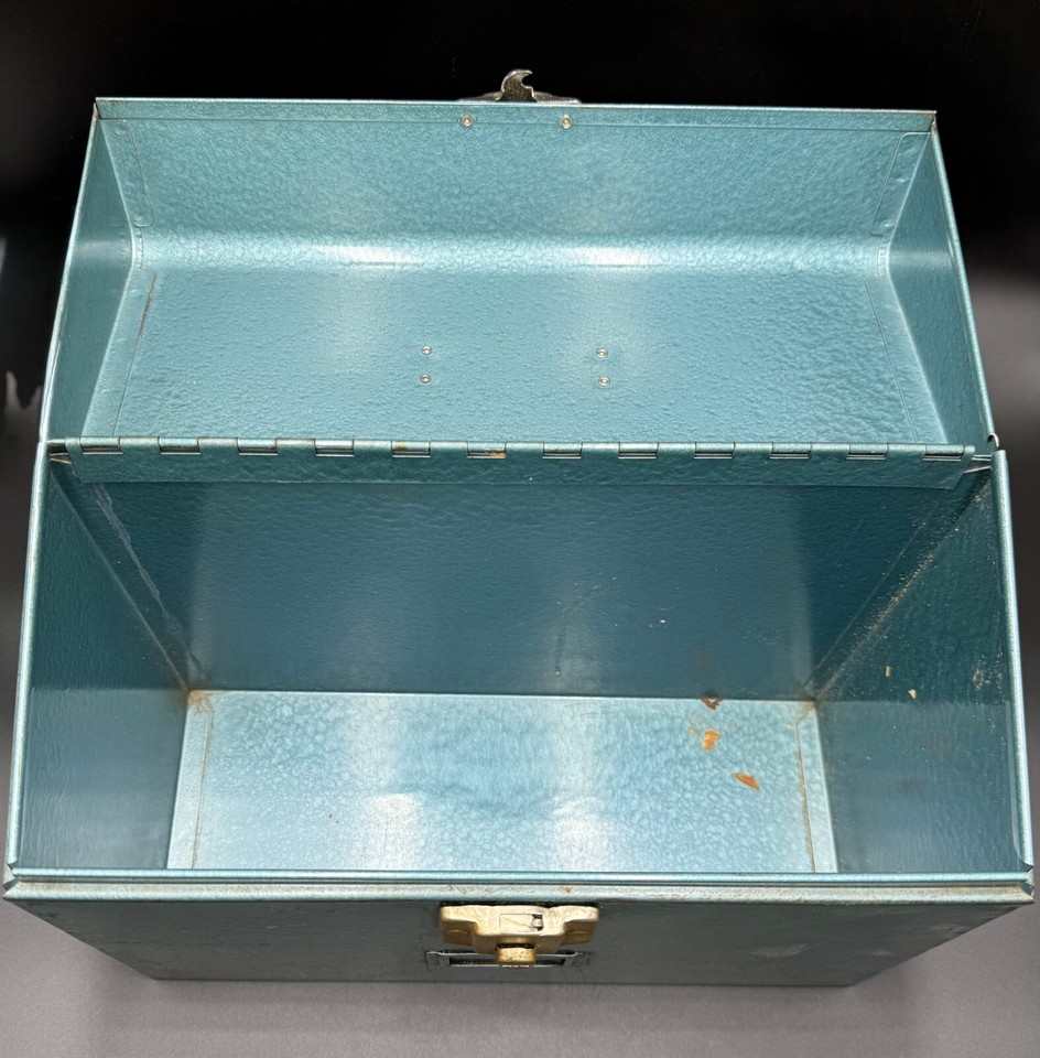 Vintage Green USA Excelsior Stamford Conn Metal File Locking Box | eBay