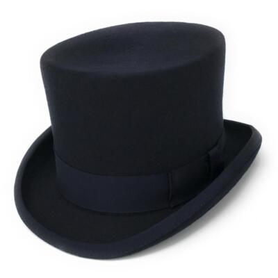 Navy Top Hat - Premium Wool. Lined. Stiff Build | eBay UK