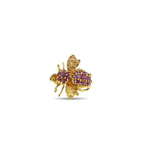 Ruby Bumble Bee Brooch 14k Yellow Gold - gift for her, vintage | eBay