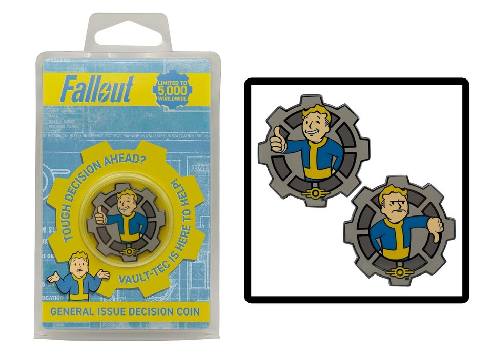 🚀 Official Fallout Vault Boy Vault Tech Flip Coin Official Bethesda ...