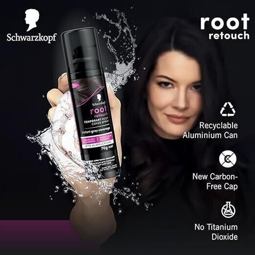 Schwarzkopf Root Retouch Temporary Root Cover Spray Grey Coverage ...