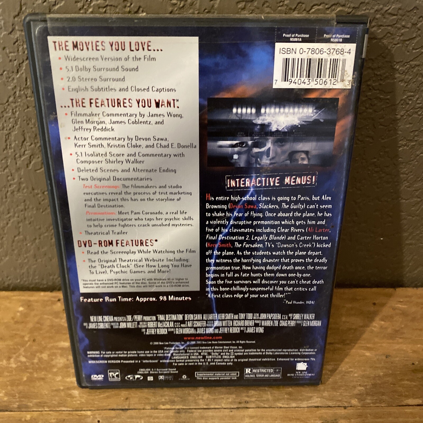 Final Destination New Line Platinum Series DVD Devon Sawa Ali Larter ...