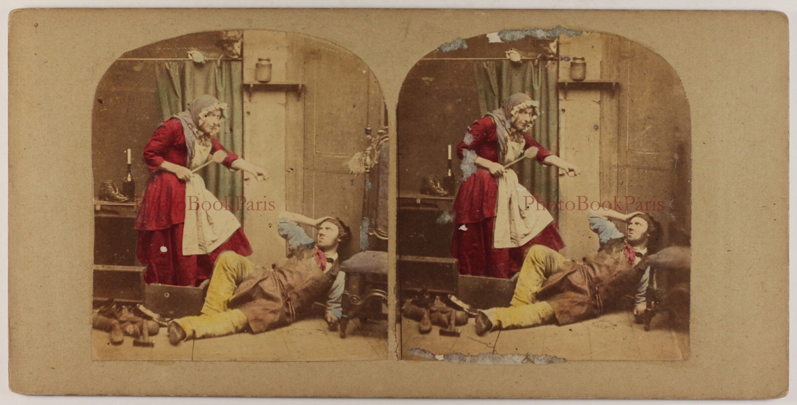 Scene Of Genre Comic c1860 Photo Stereo Vintage Albumin P70L1n | eBay