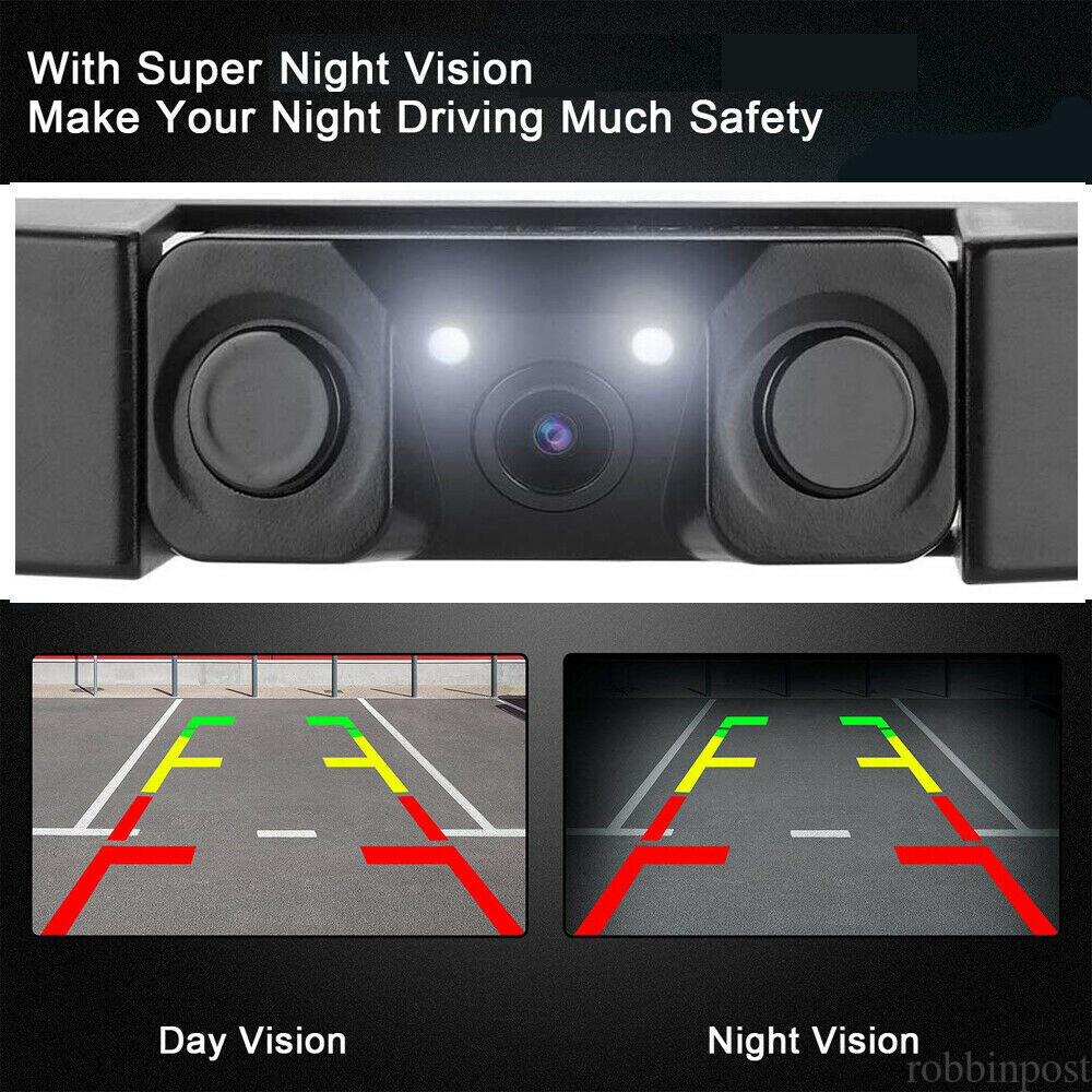 Car License Plate Frame Backup Camera Radar Sensor Reverse Rear View ...