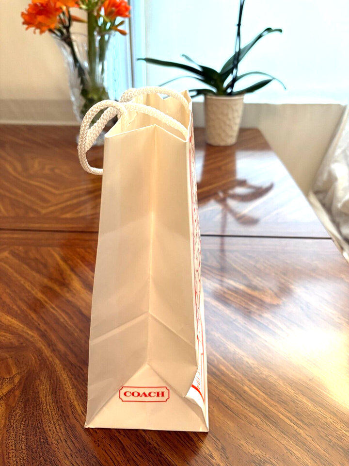 Coach Logo 8” x 10” x 4.5” Red & White Gift Shopping Bag With Coach ...