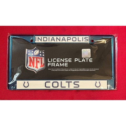 NEW Indianapolis Colts License Plate Frame : NFL Licensed w/ Label : In ...