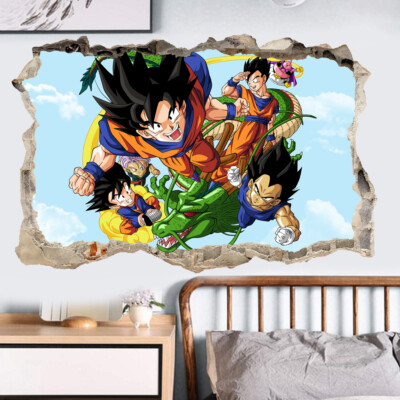 Dragon Ball Z Broken Hole in Wall Vinyl Art Sticker Dragonball Super ...