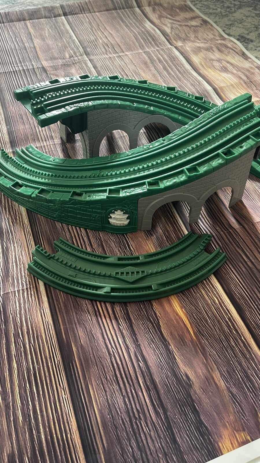 3 Fisher Price Geo trax Train Railway Green Mountain Ramp Track Bridge ...