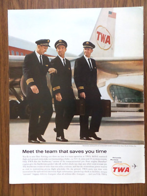 1962 TWA Airlines Ad Meet the Team StarStream & Dynafan Jets | eBay