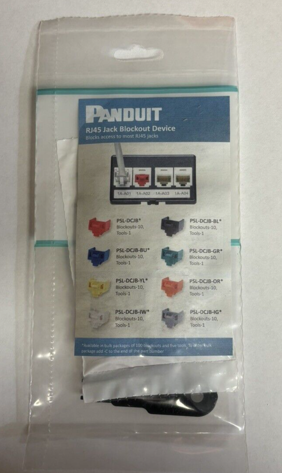 Panduit Data Comm Jack Blockout PSL-DCJB-C 10 Red Inserts and 1 Key NEW ...