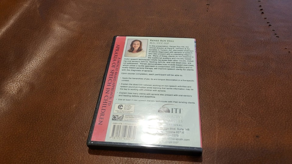 DVD Apraxia Of Speech RENEE ROY HILL THERAPY SPEECH DELAY AUTISM MUSCLE ...