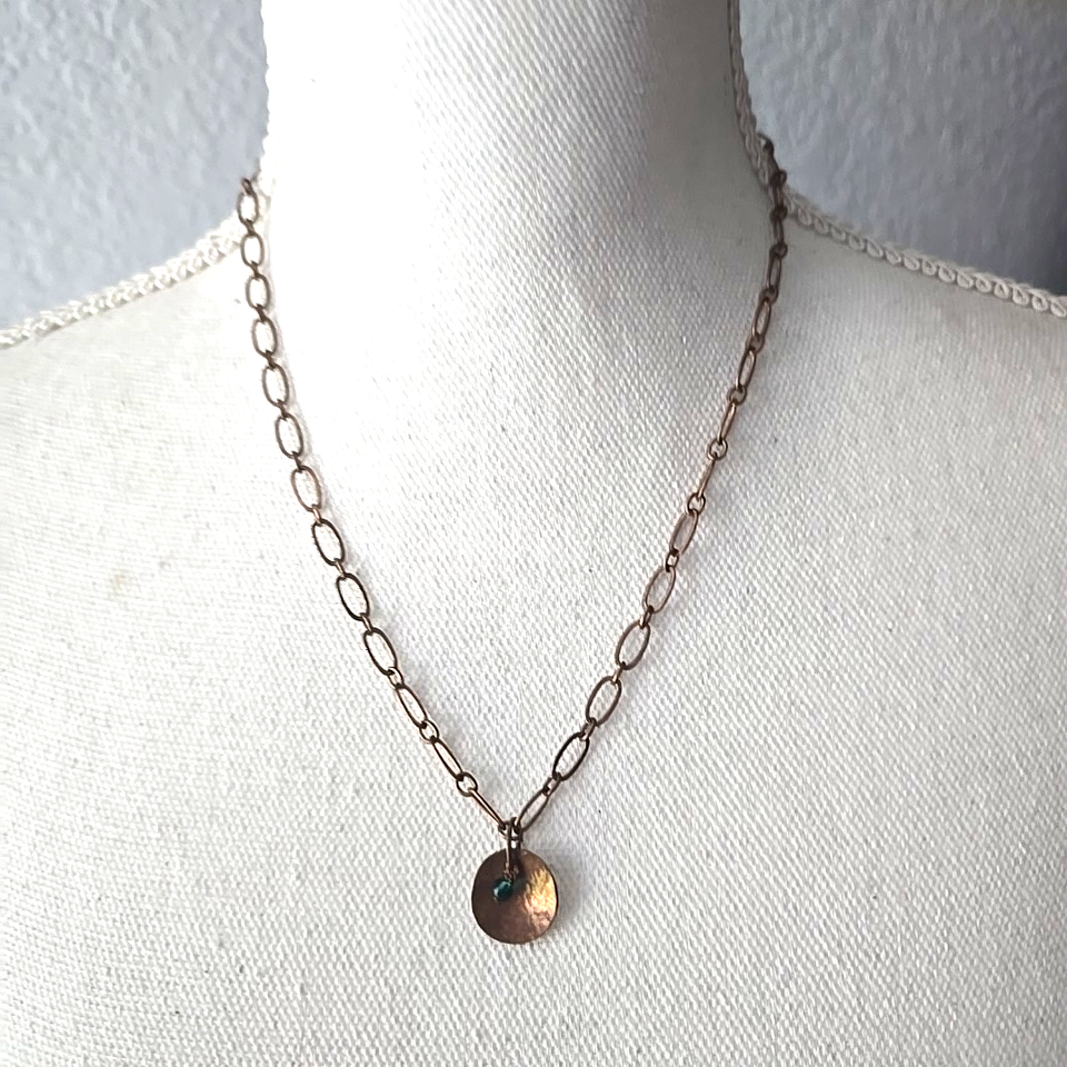 Vintage Hand Crafted Solid Copper Pendant Chain Necklace 18"L | eBay