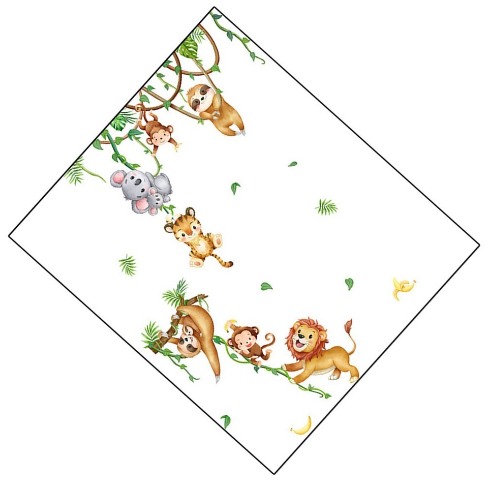 1 Sheet Cartoon Climbing Vine Wall Decals DIY Art Mural for Nursery ...