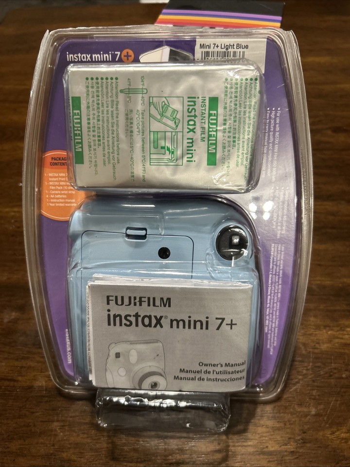 Instax Fujifilm Mini 7+ (Light Blue) Instant Print Camera/Film Pack ...
