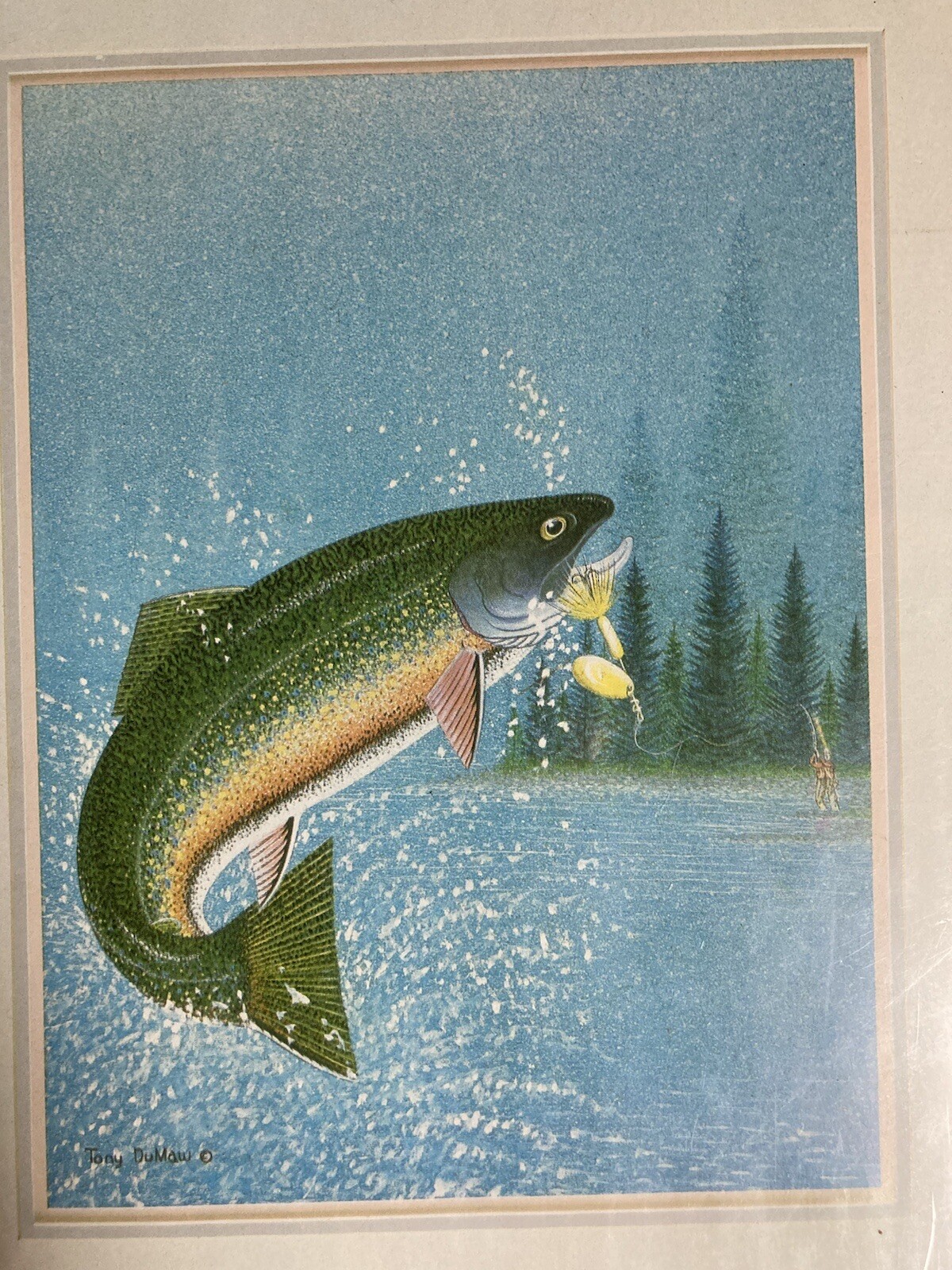 Trout Fishing Litho Print Tony Dumaw Bernard Picture Co. 8 x 10. 1995 ...