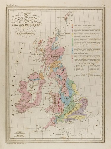 British Isles, Geology. Rare Map of 1846. Malte-Brun | eBay