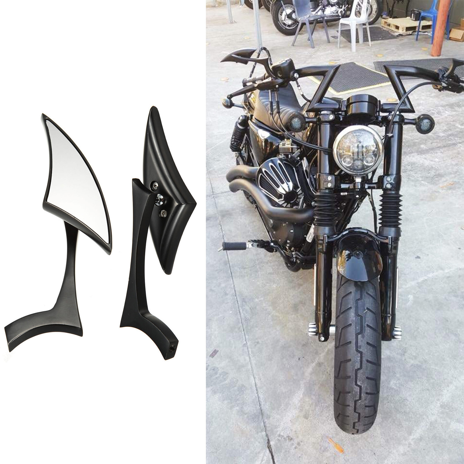 Motorcycle Blade Rearview Mirrors M8 M10 For Victory Vegas 8 Ball Cross ...