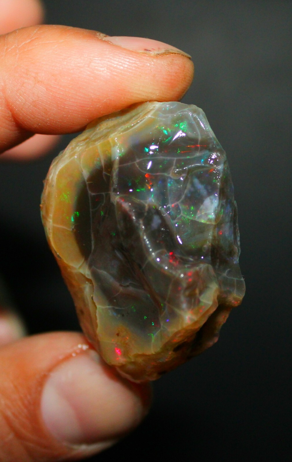 Opal Rough unique pure black Ethiopian opal, welo fire black opal raw ...