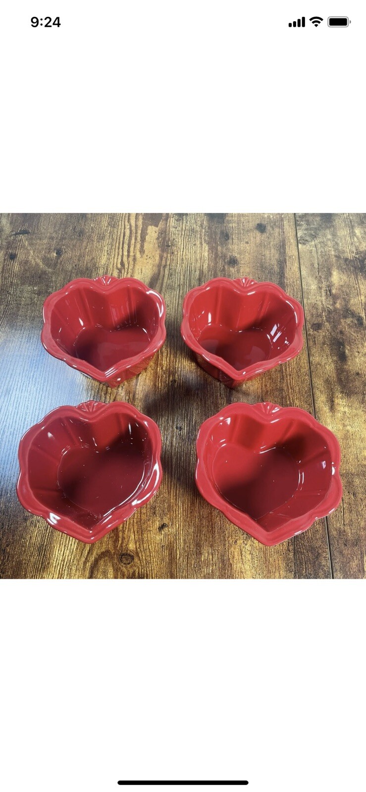 New! Princess House Pavillion Berry Heart Baking Dishes X 4 (3209 ...