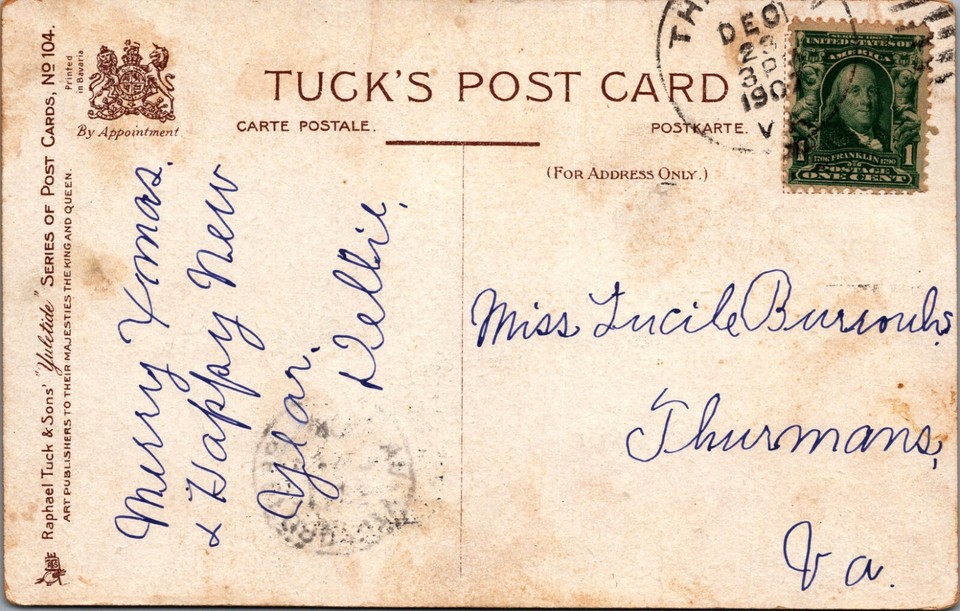 c1907 Christmas Tuck's Yuletide Peaceful Hearth Rafael Tuck German ...