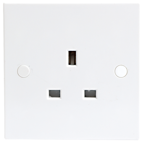 Single Socket 13A 1G White Double Pole Un-Switched Wall Socket | eBay