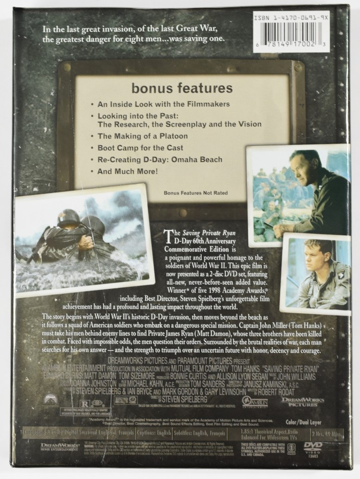 Saving Private Ryan (DVD, 2-Disc, D-Day 60th Anniversary Commemorative ...