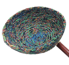 Vintage Boho Colorful Fabric Coned Small Bowl Storage Basket Trinket ...