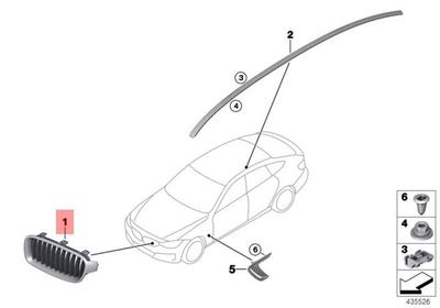 Genuine BMW F34 Radiator Kidney Modern Line Grille O/S OEM 51137294810 ...