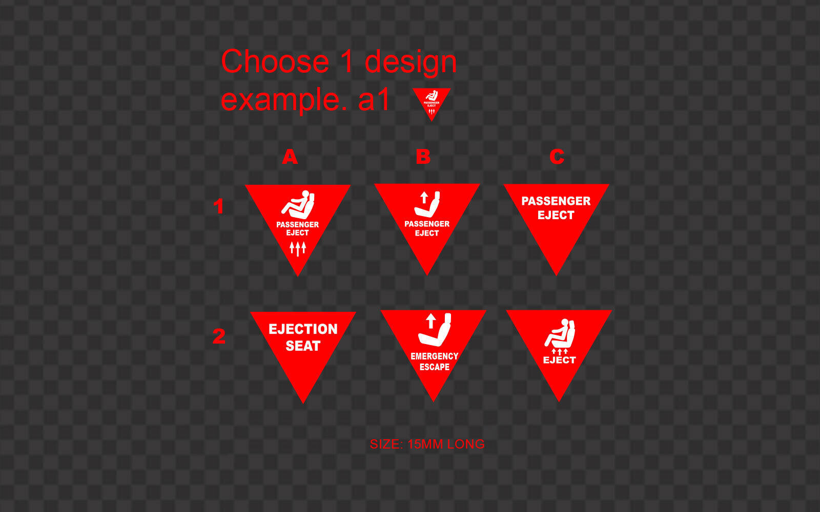 Passenger Eject Car Blank Dummy Button Decal Sticker Dashboard Funny ...