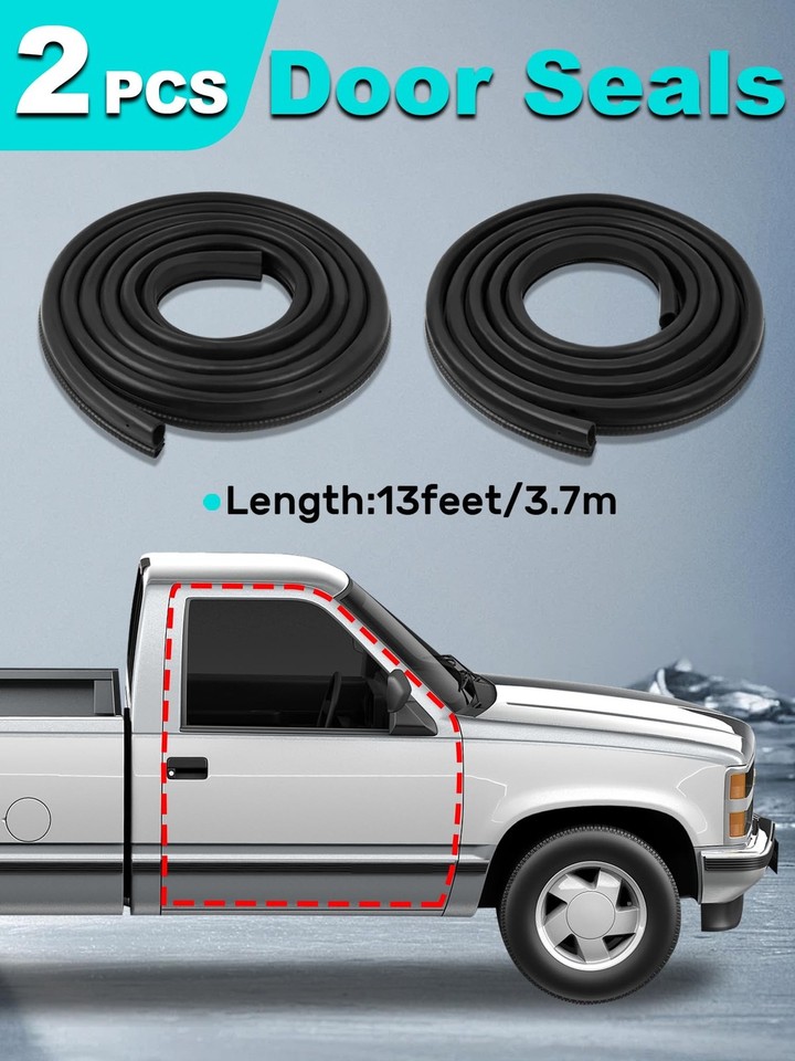 8PCS Door Seal Window Run Channel Sweep Felt Rubber Weatherstrip Kit ...
