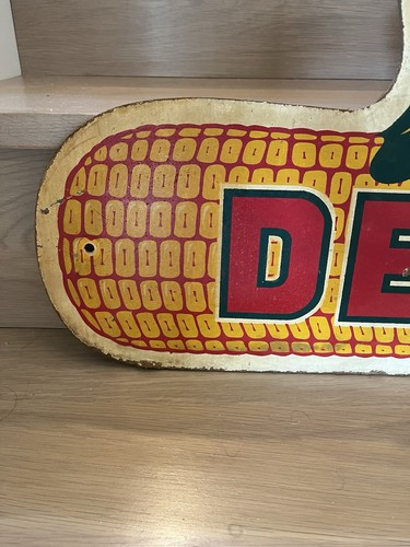 VINTAGE 31 " X 16 " WEATHERED MASONITE DEKALB SEED CORN FIELD PLOT SIGN ...