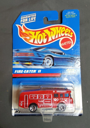 Hot Wheels 1998 Blue Card Fire-Eater 2 #611 Red Flame Rescue Truck ...