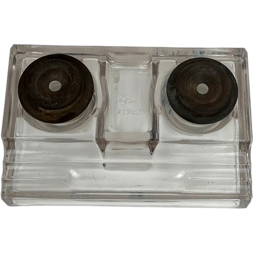 Antique Glass Sengbusch Seng Busch Ink Stand Desk Set Organizer Pen ...