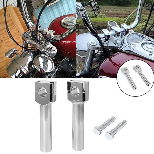 Motorcycle 7/8'' Handlebar Risers Clamps Aluminum For Harley Honda ...
