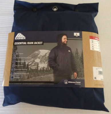Men's Rainier Essential Rain Jacket (Large) Blue Wilderness Tested New ...