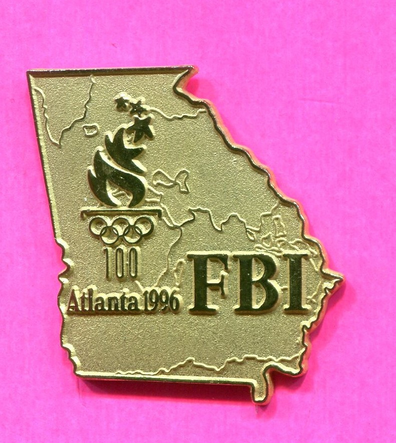 1996 OLYMPIC PIN FBI GOLD STATE OF GA PIN MADE BY AMINCO OFFICIAL PIN ...