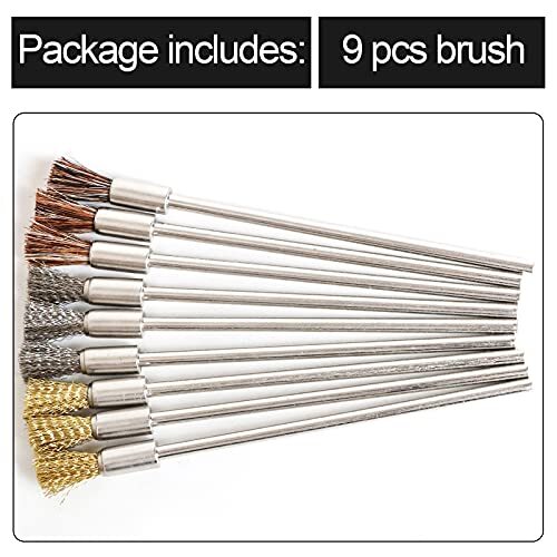 9pcs Scratch Brush Pen Set Stainless Steel/brass/bristles Pen Style ...