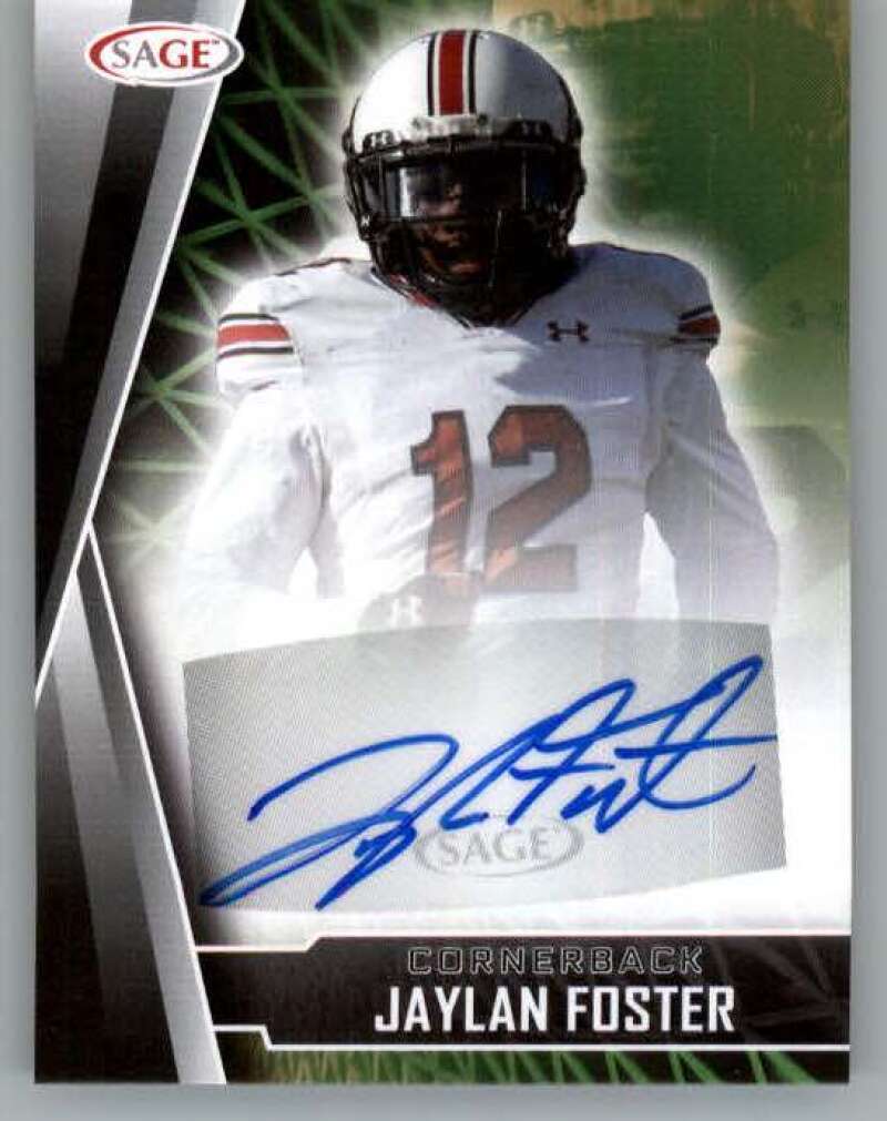 2022 Sage High Series Autographs Black #A-JF Jaylan Foster RC Rookie ...