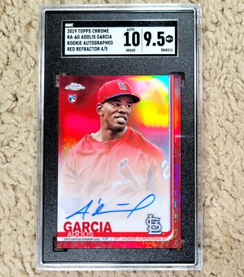 2019 Topps Chrome Adolis Garcia True Red Rookie Auto /5 SGC 9.5 | eBay