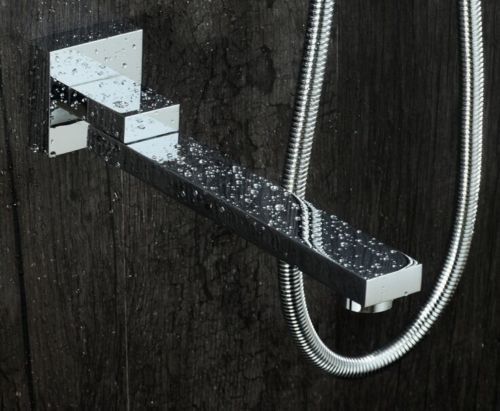 Square Two Holes Wall Sink Basin Mixer Valve Tap Bathroom Tub Spout ...
