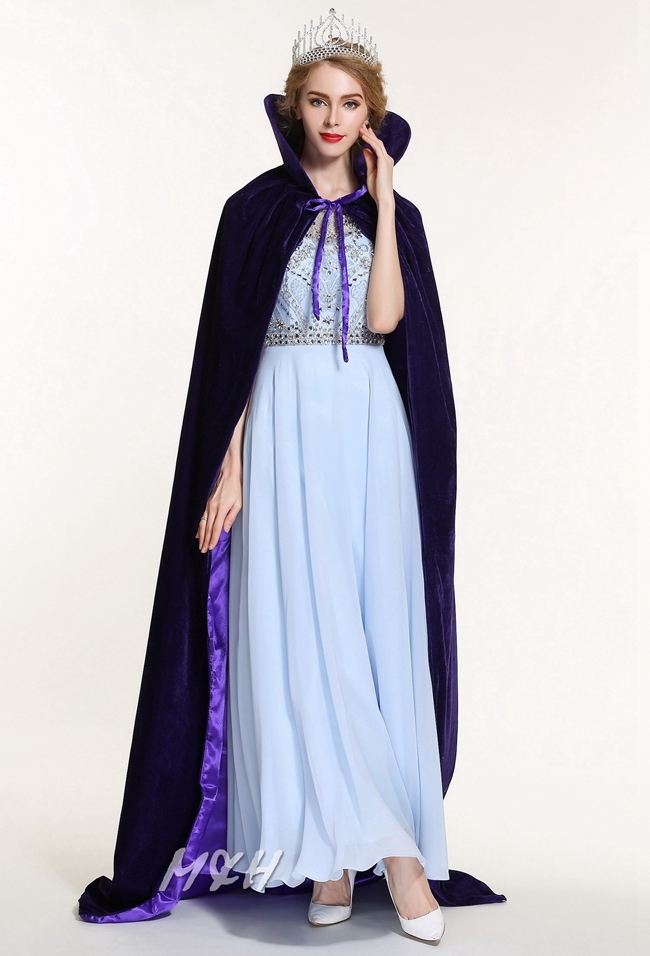 Velvet Cloak Cape 71" Satin High Collar Pageant Party Costumes Coat ...