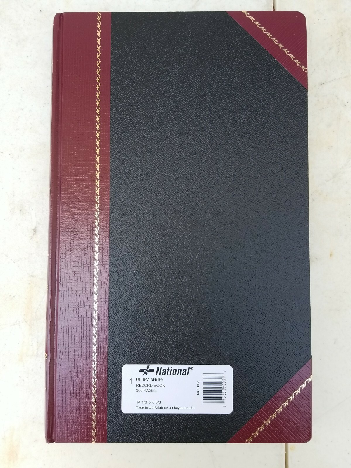 National Hardbound Columnar Record Book, 14.1" x 8.63", Black/Burgandy ...