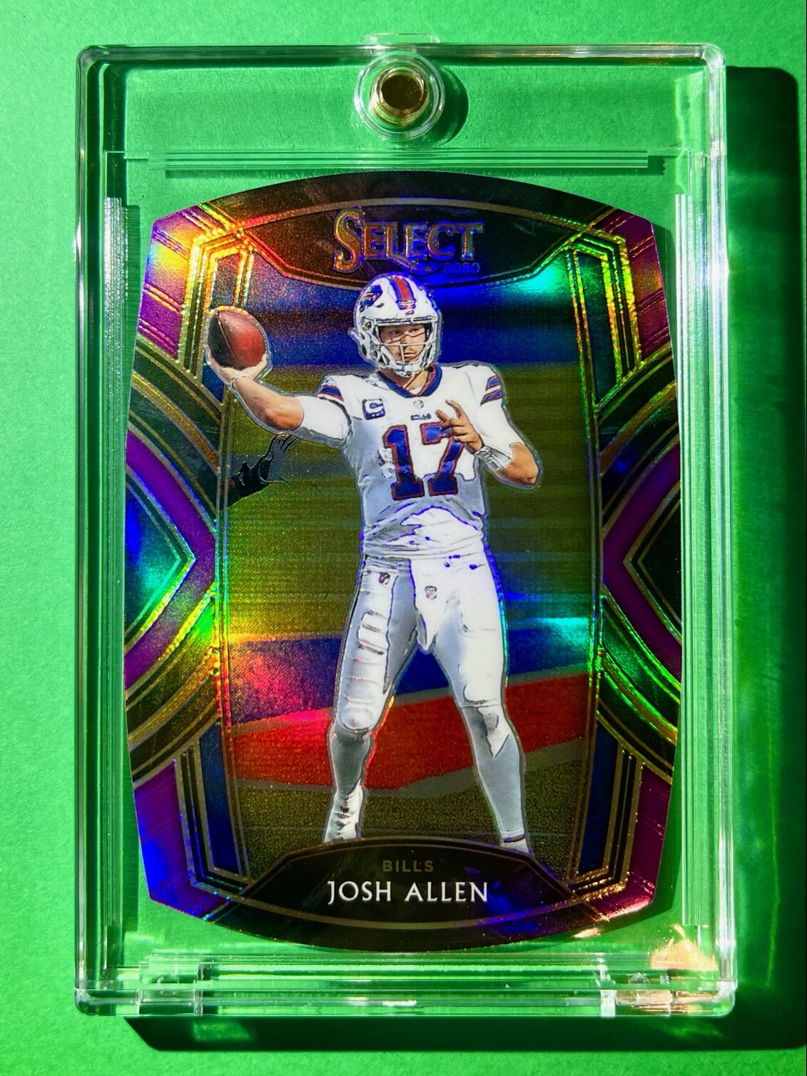 Josh Allen PURPLE DIECUT REFRACTOR PANINI SELECT PRIZM CLUB LEVEL BILLS ...