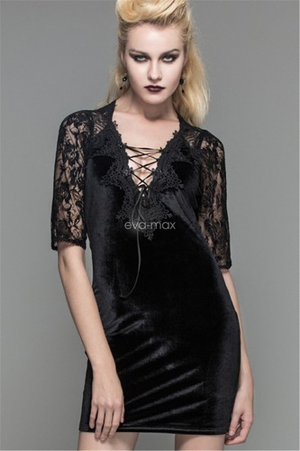Devil Fashion Steampunk Sexy Women Lace Gothic Black Slim Short Party ...