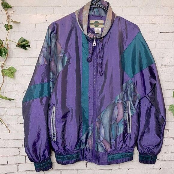 Vintage 1990’s Outbrook ColorBlock Windbreaker Track … - Gem