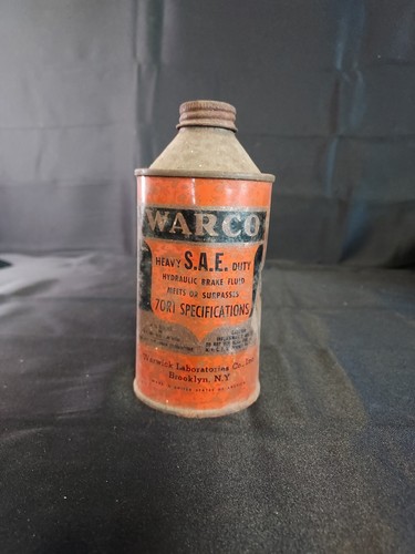 Old WARCO Brake Fluid Oil Can Cone Top Made in USA Gas Station | eBay