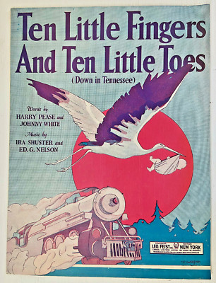 Vintage Sheet Music-1921-Ten Little Fingers & Ten Little Toes-Tennessee ...