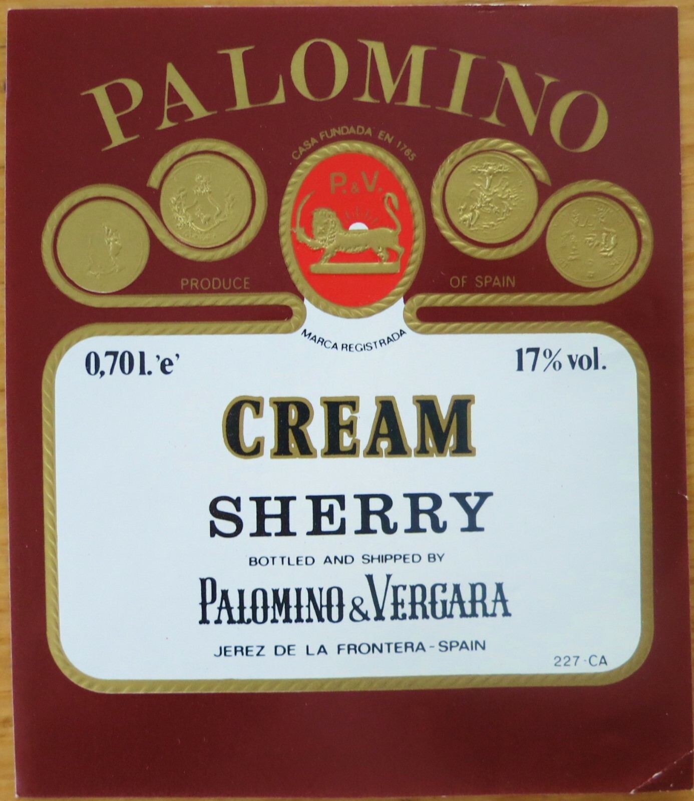 Etiquetas vinos ESPAÑA Palomino Cream Sherry Palomino y Vergara Labels ...